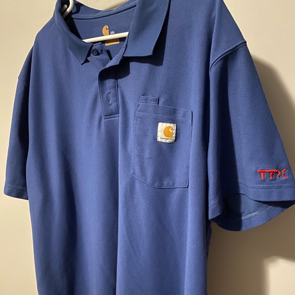 Carhartt | Shirts | Carhartt Work Polo Royal Blue Has Ttx Stitched On ...